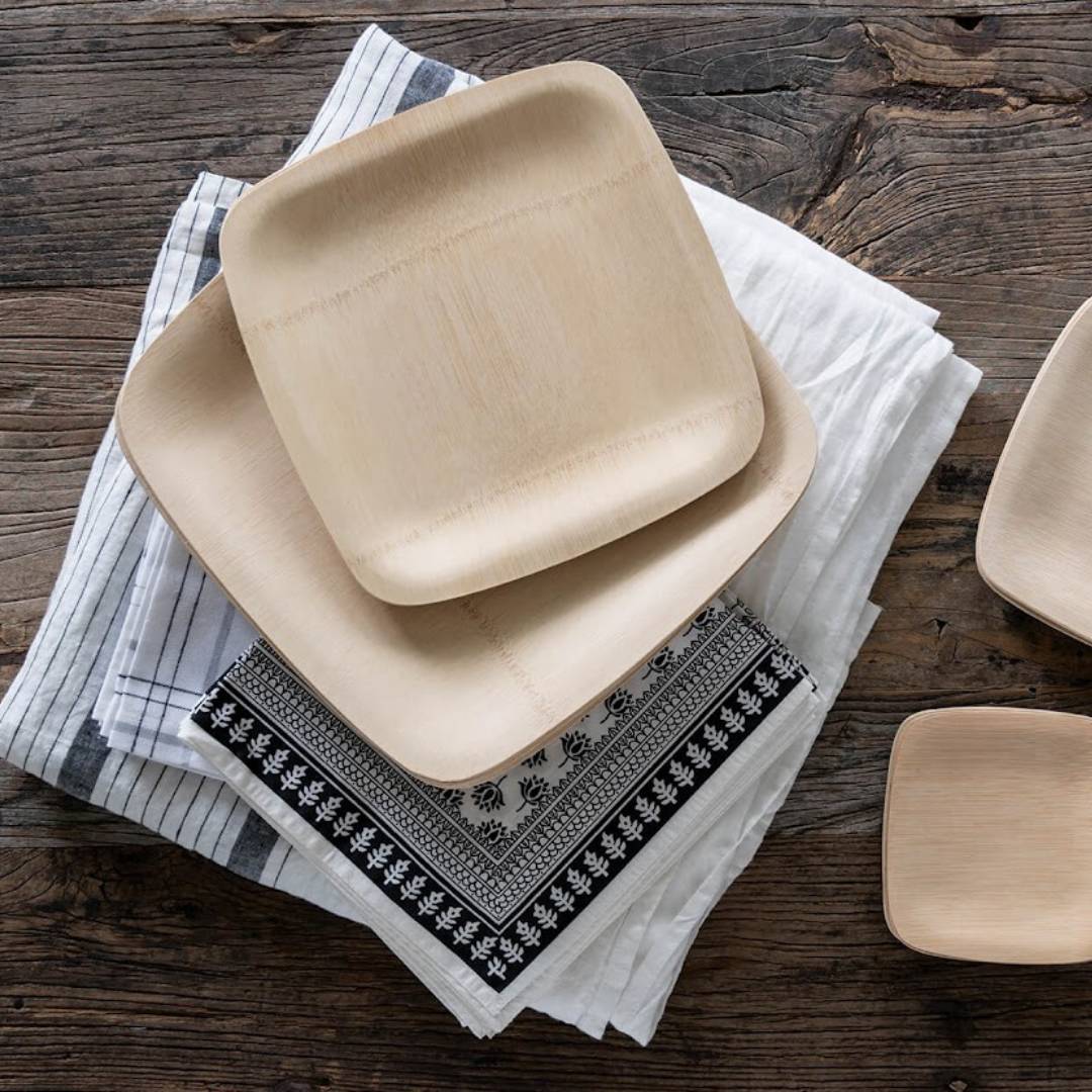 Disposable Bamboo Square Plates – Raw Lily